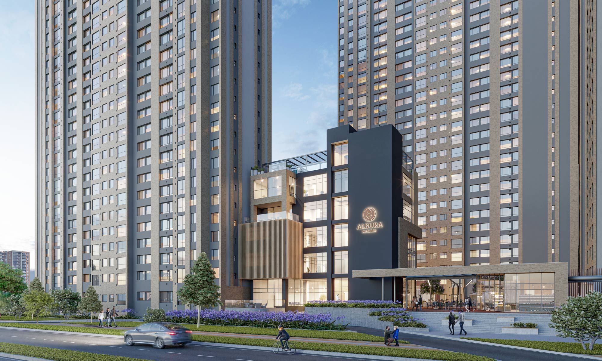 proyecto de vivienda Parque central los Robles- Albura de INGEURBE S.A ...